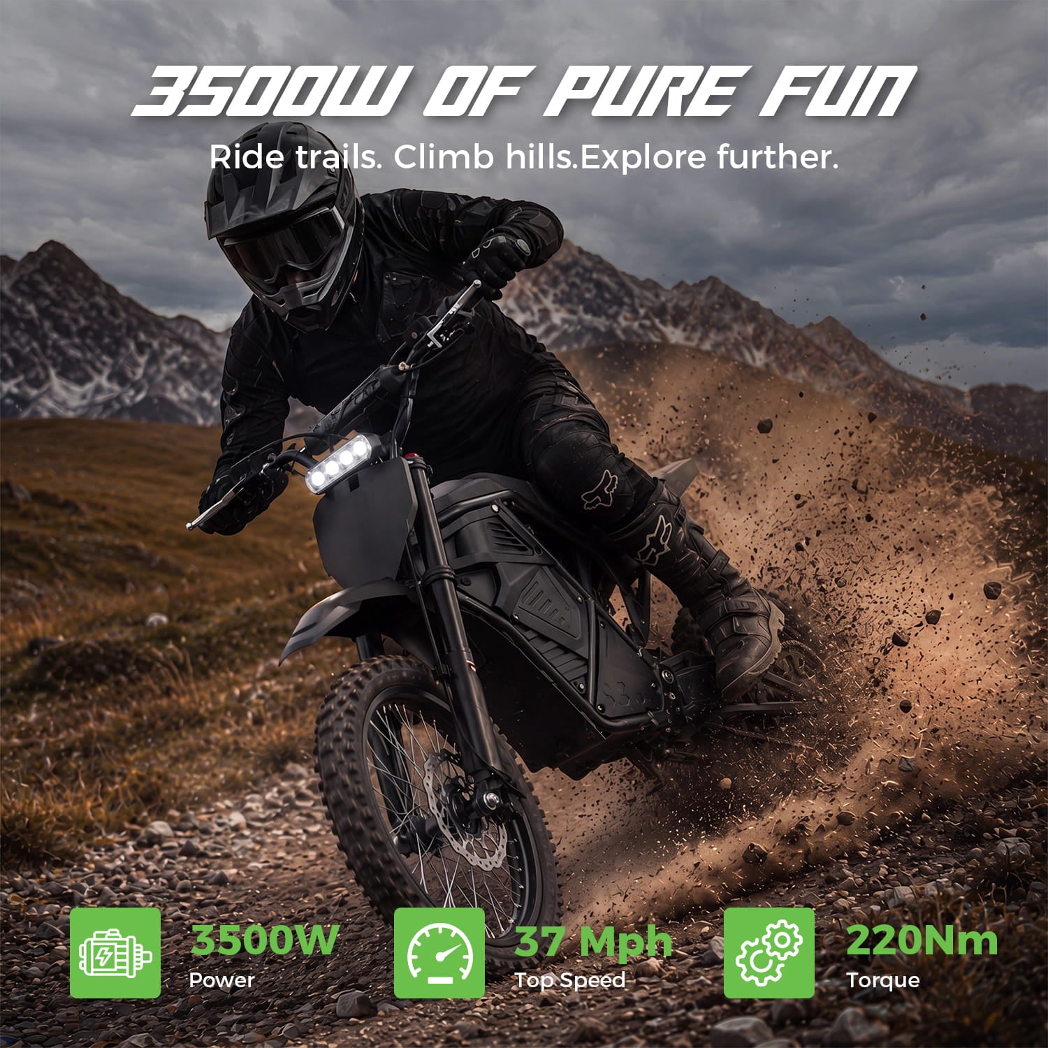 VIPCOO H3 Electric Dirt Bike - Best Budget Electric Drit Bike for Teens ...